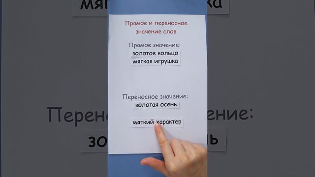 Прямое и переносное значение слова