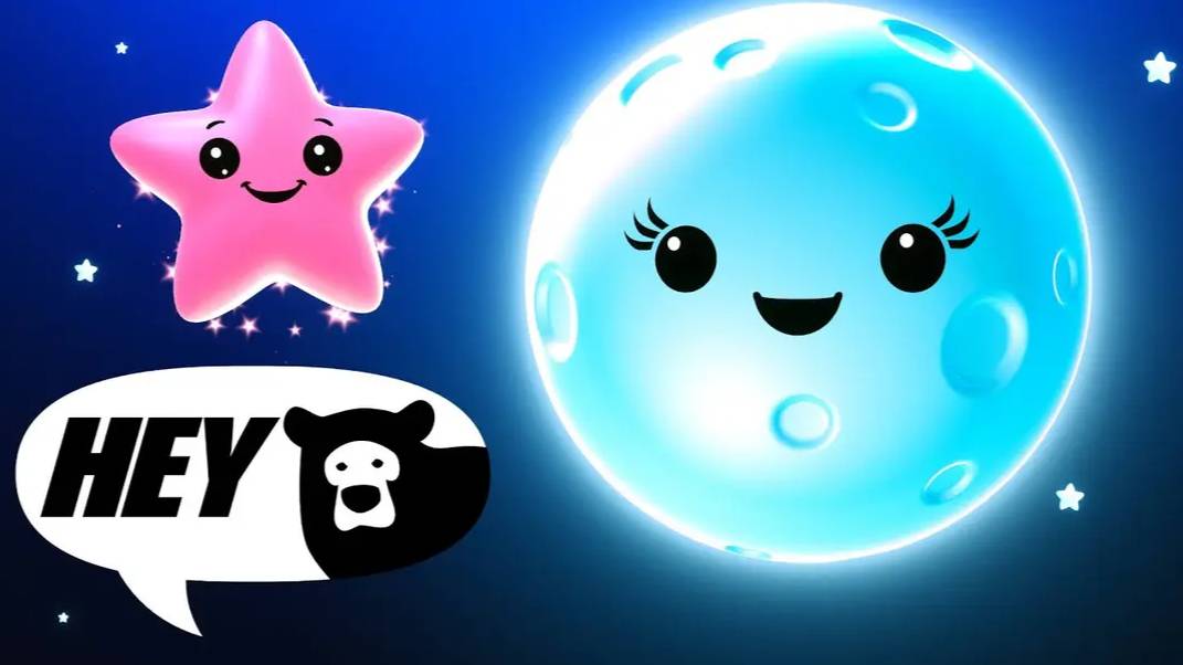 Сказочная Луна и Добрые Звёзды-Весёлая вначале музыка и спокойная колыбельная для малышей в конце.