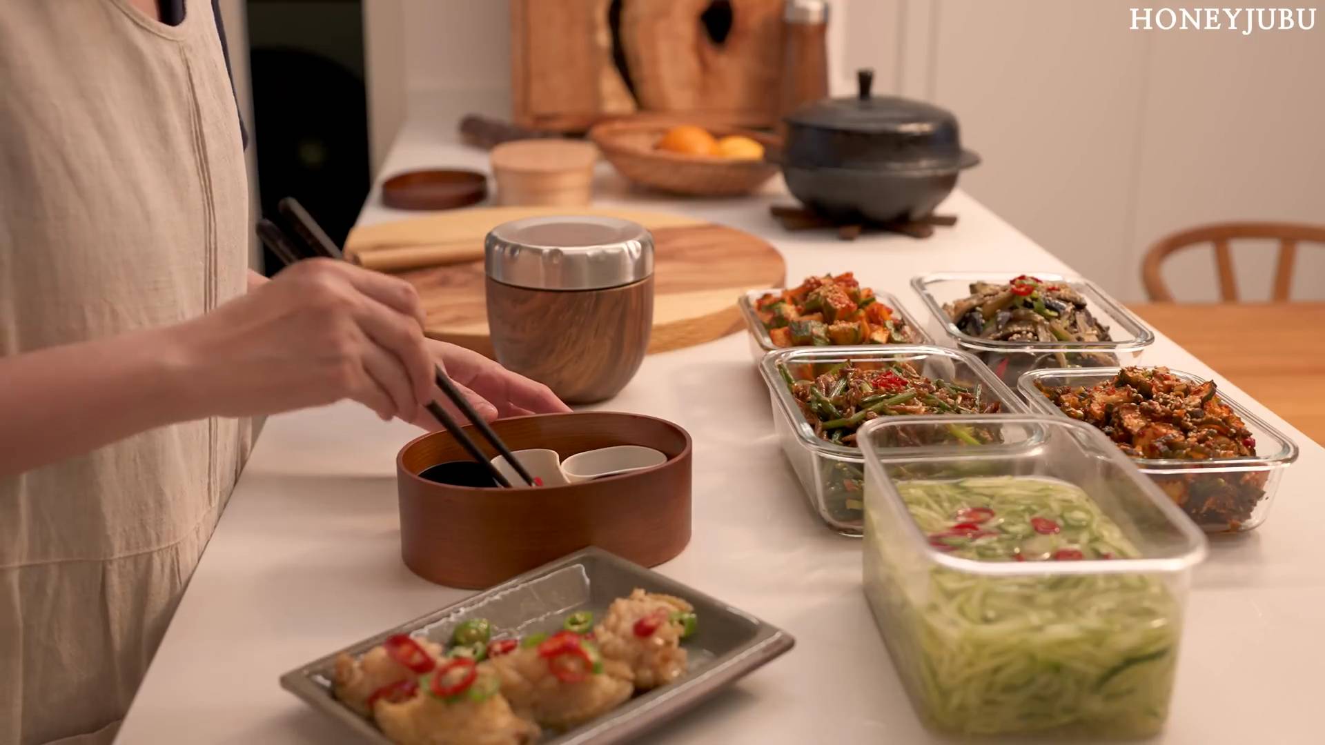 Honeyjubu Просыпаюсь в 5 утра  Ланч-бокс мужа, готовлю 8 гарниров