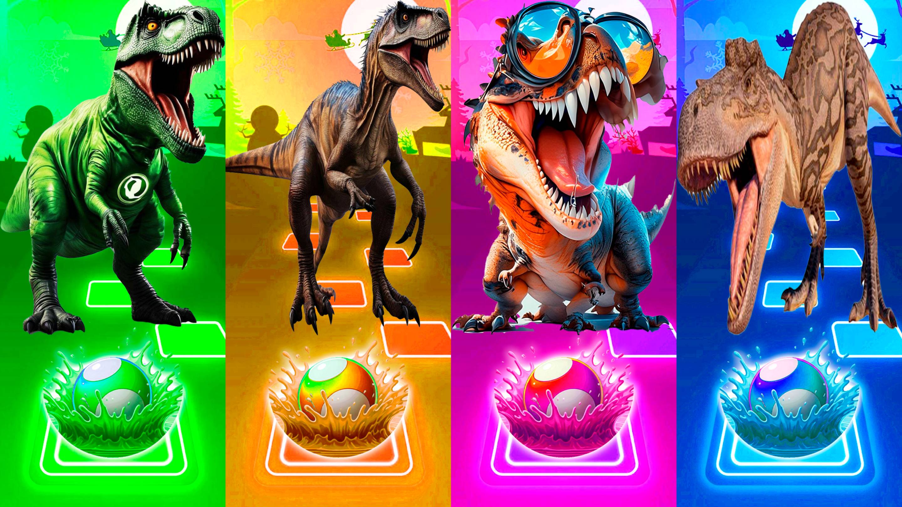 Динозавры - Мультики про Динозавров | МУЛЬТФИЛЬМЫ ДИНОЗАВРЫ в Tiles Hop 78 серия