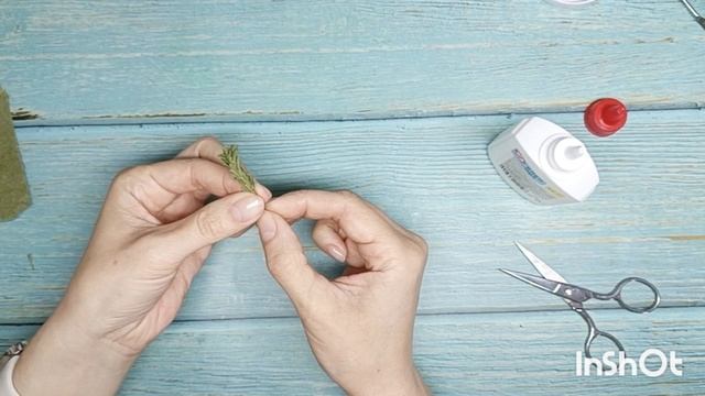 Как сделать еловую веточку из ваты