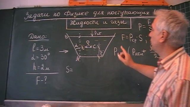 Сила давления на стенку аквариума