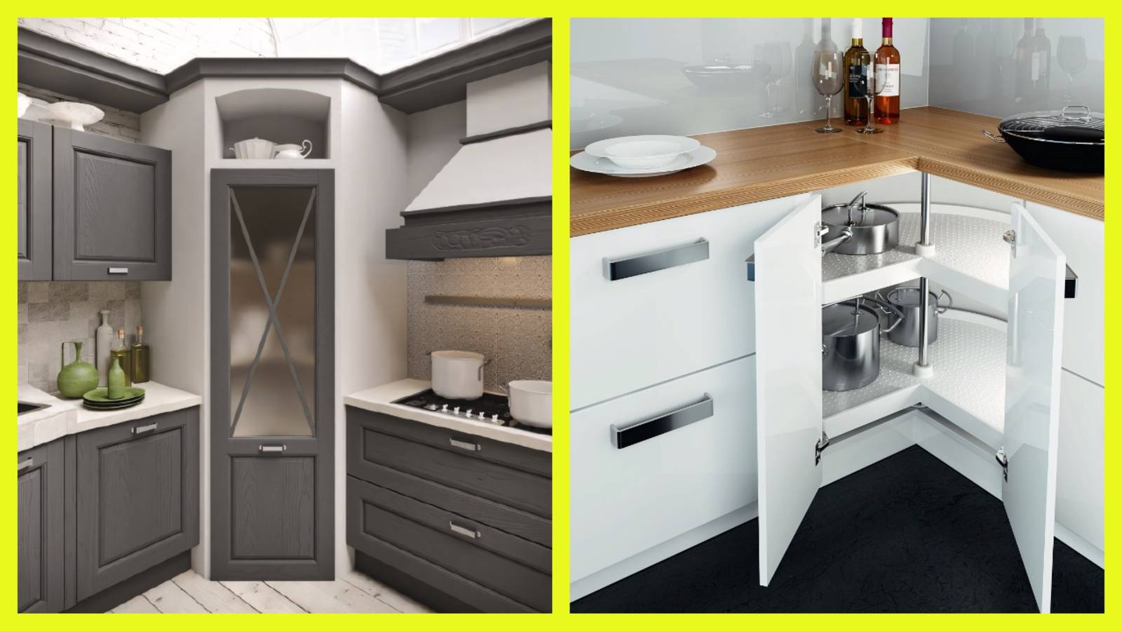 Идеи углового шкафа на кухне / Corner cabinet in the kitchen 📐🏠