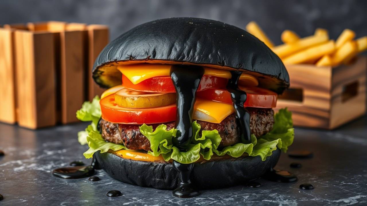 Чёрный Бургер: секрет контрастного вкуса и стильной подачи!