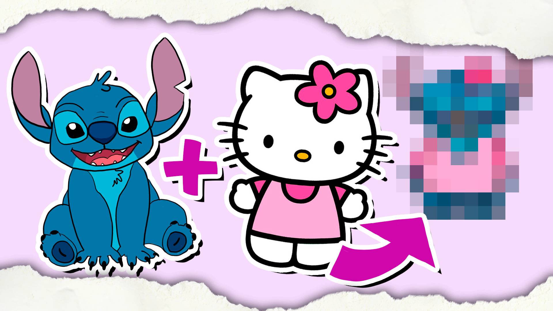 Что ПОЛУЧИТСЯ если  соединить СТИЧА и HELLO KITTY? Нарисуем их одновременно!