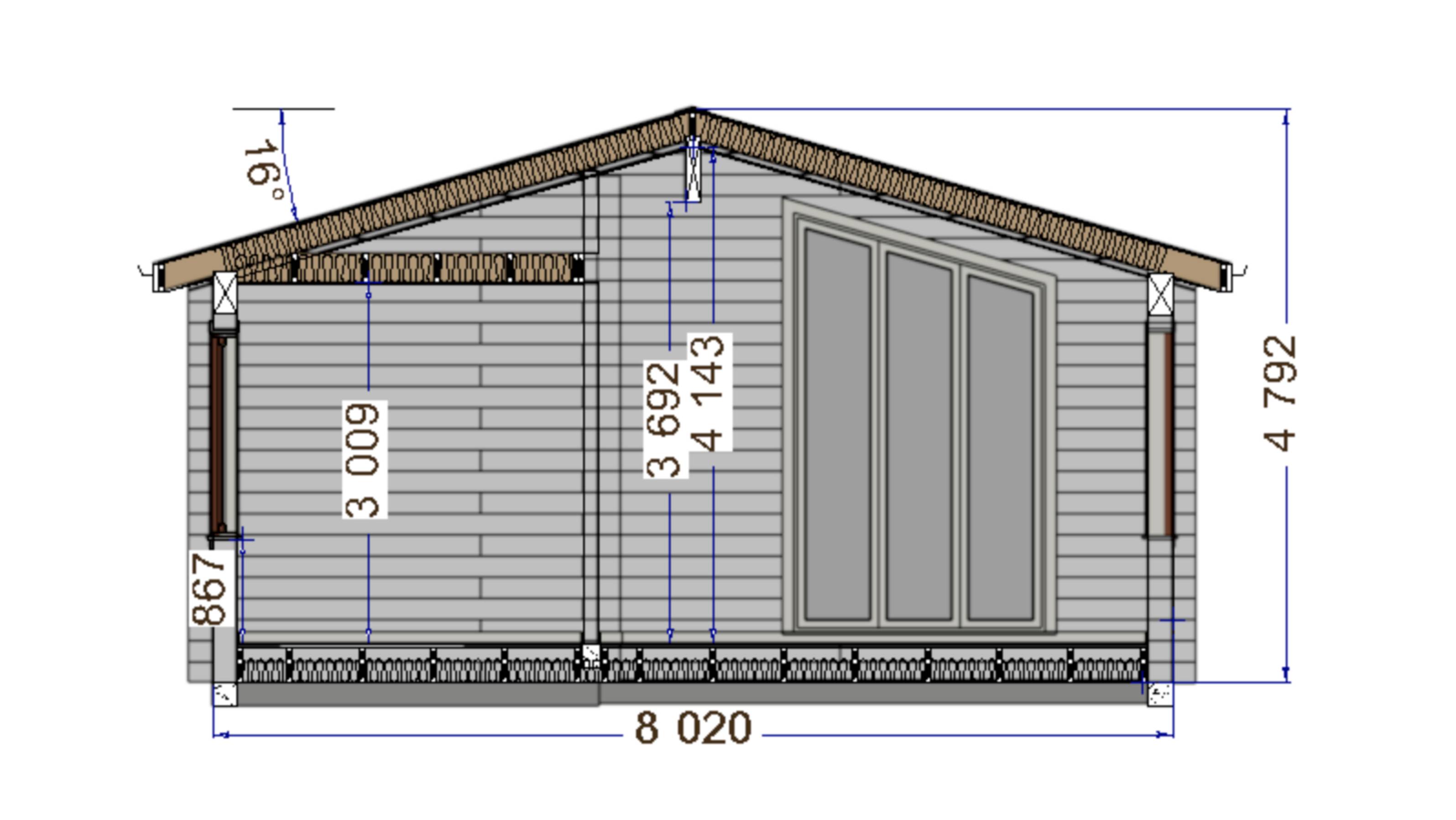 Кд207. Проект дома из клееного бруса по проекту Кд207