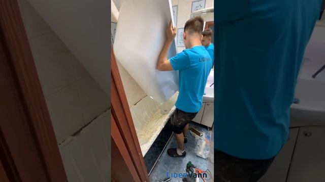 Ванна в ванну. Акриловый вкладыш. Установка. Работа мастера