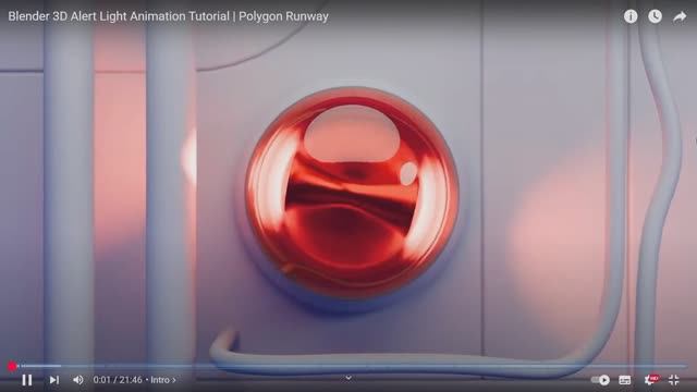 Световой сигнал тревоки в Blender