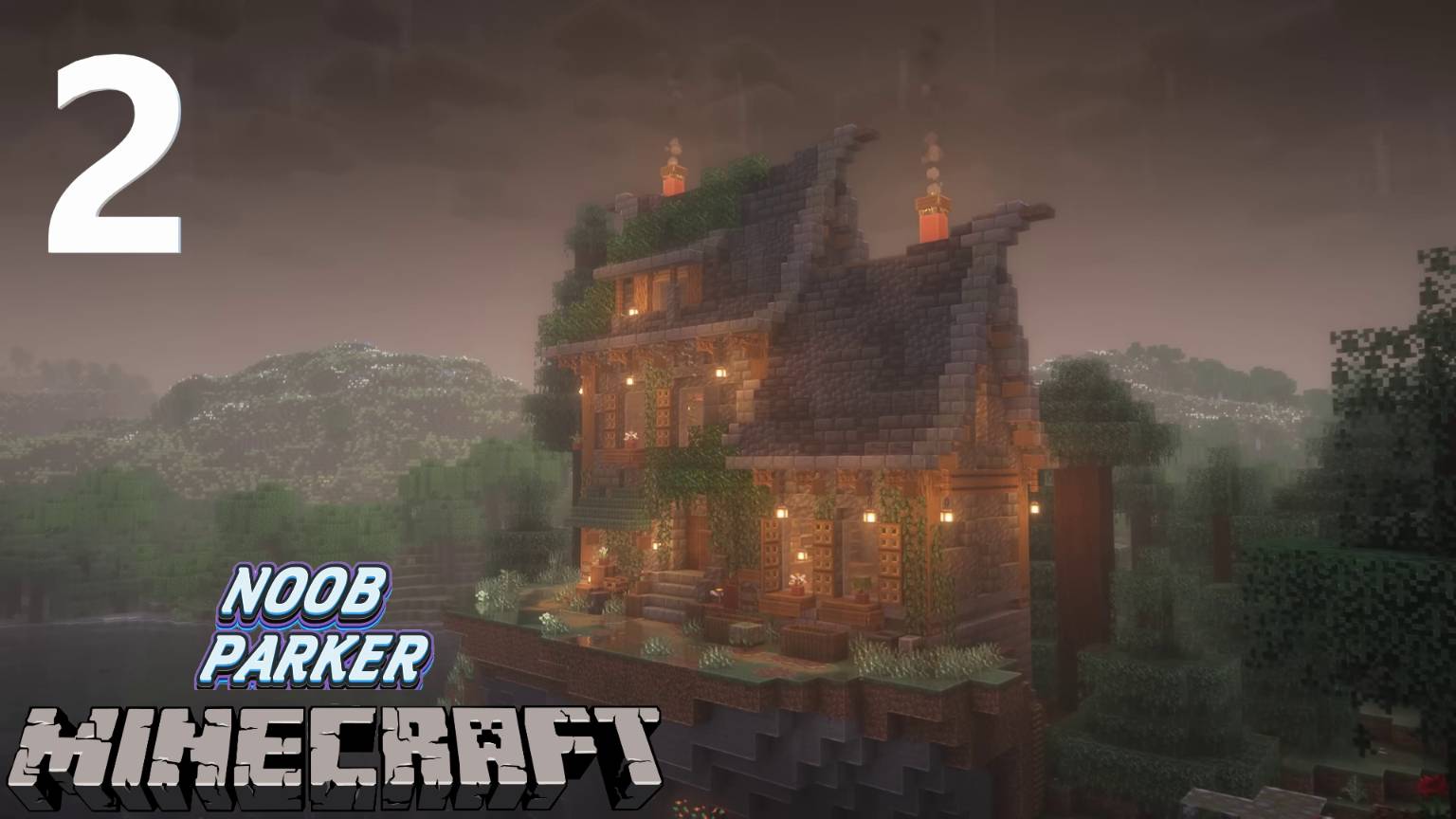 Майнкрафт Расслабляющий дождливый Лонгплей - коттедж в дождливом стиле часть 2