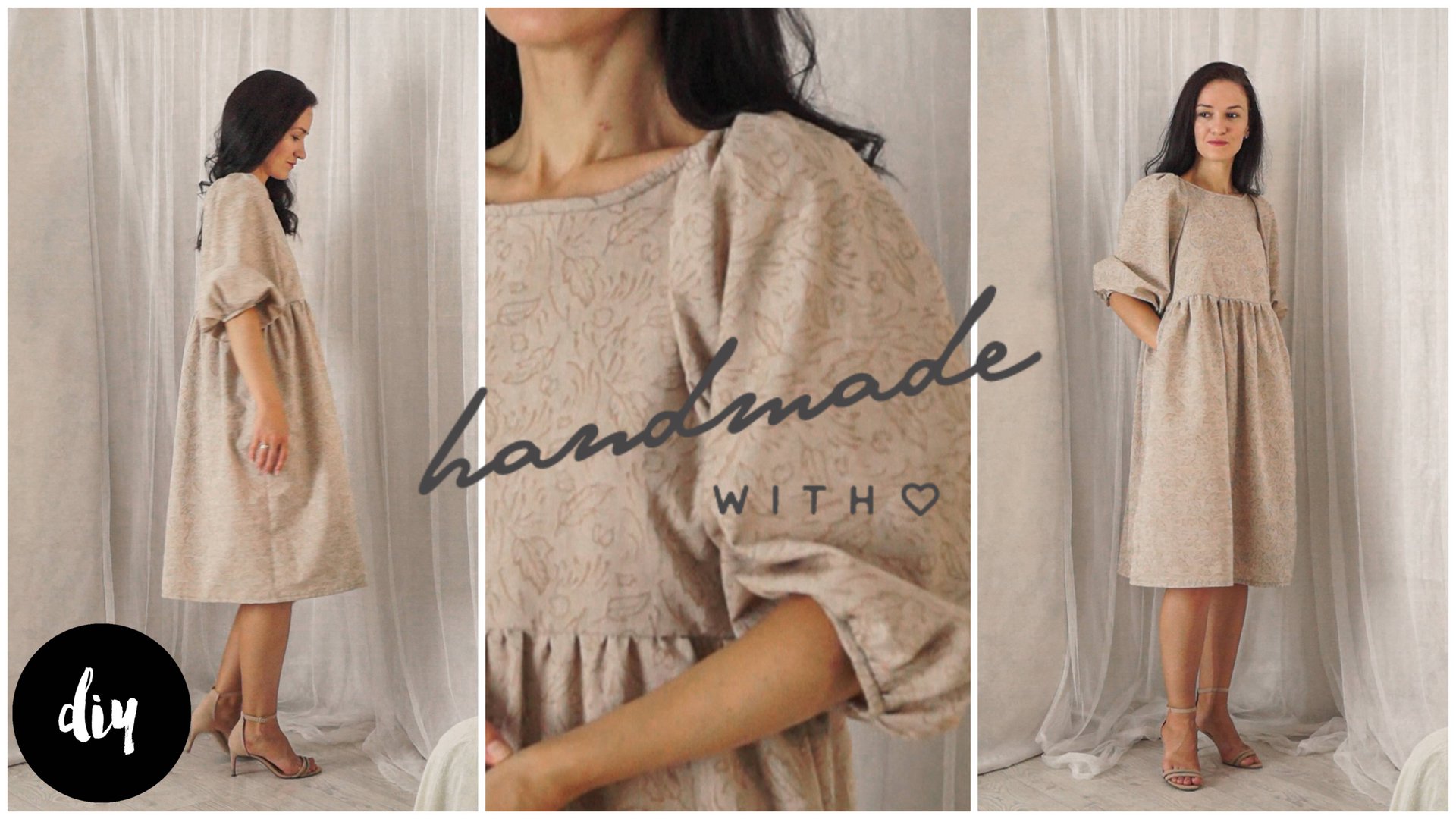 как сшить ПЛАТЬЕ своими руками БЕЗ ВЫКРОЙКИ (рукав реглан)