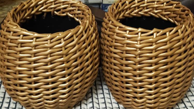 Кашпо из ротанга своими руками.