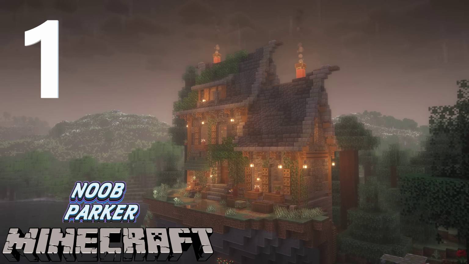 Майнкрафт Расслабляющий дождливый Лонгплей - коттедж в дождливом стиле часть 1