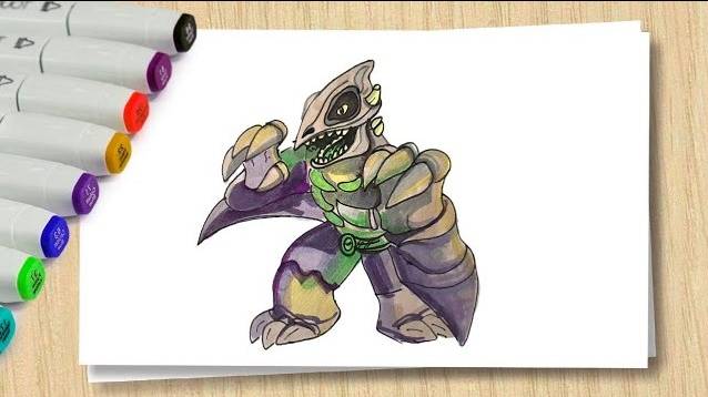 Рисуем Террэк Дино Икс-Рэй GooJitZu