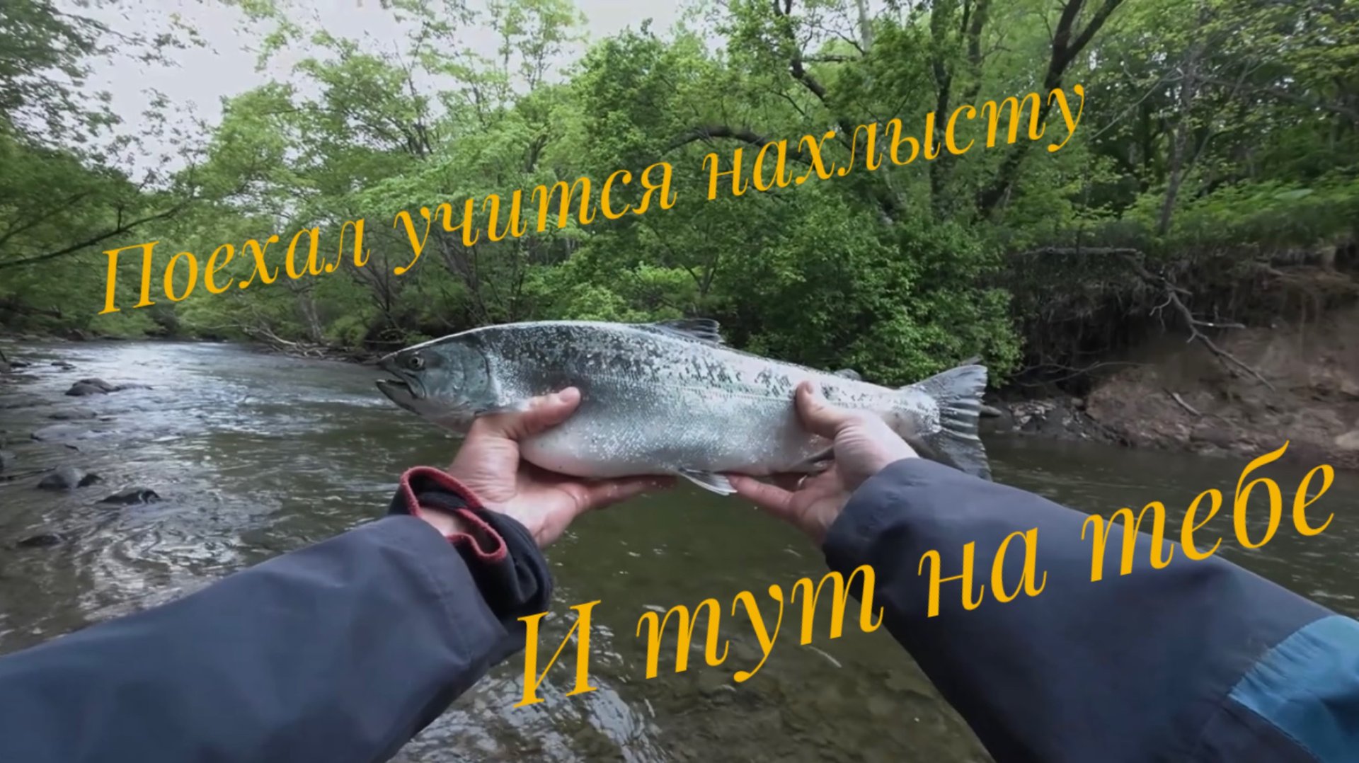 Поехал на речку учится нахлысту и тут …