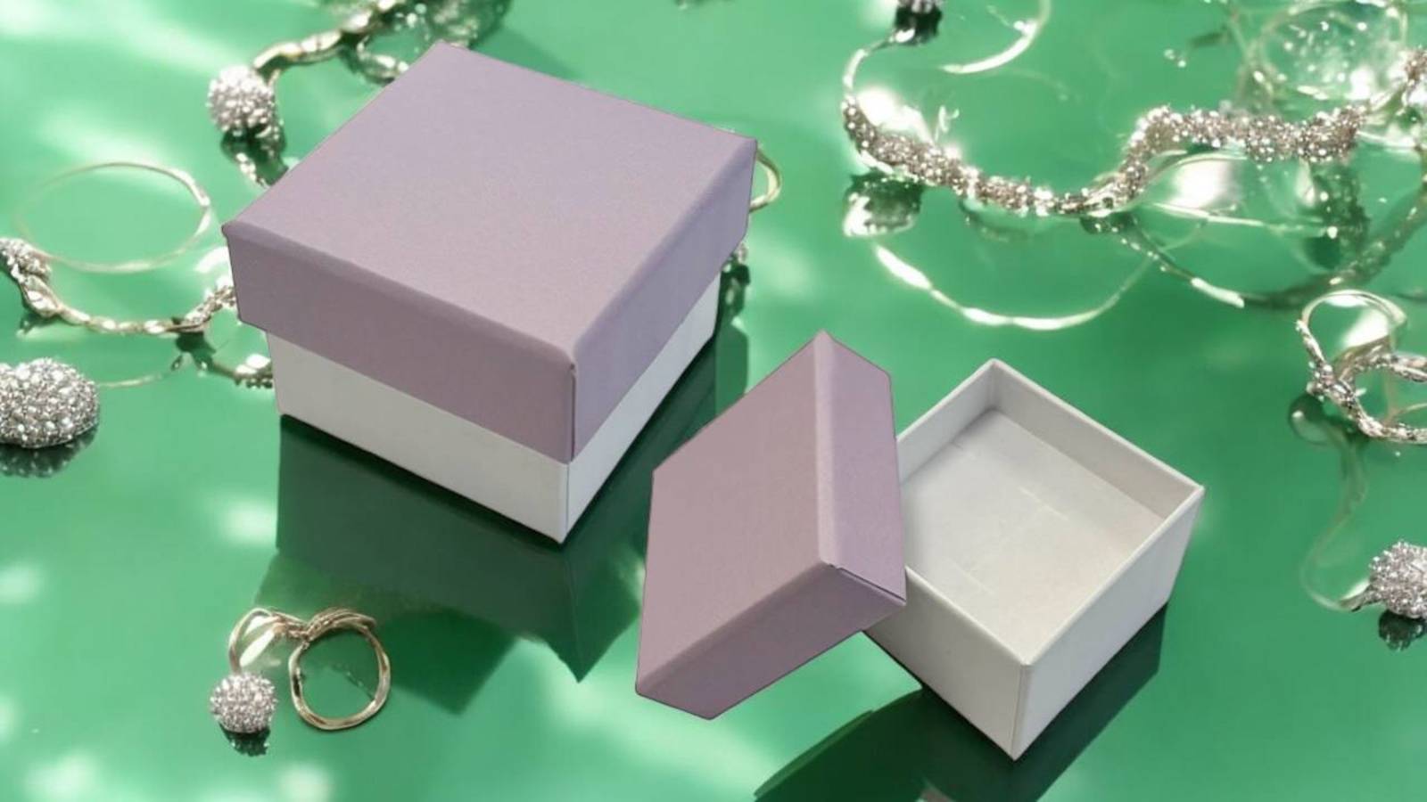 Упаковка крышка дно 5.0 х 5.0 х 3.4 Бледно-сиреневая