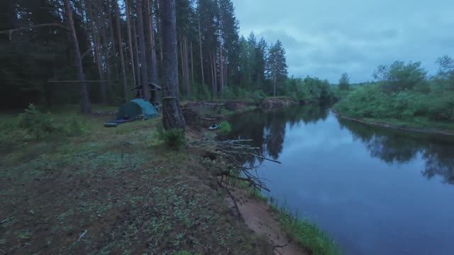 Cплав по реке Песь ( вечерняя прогулка на стоянке )