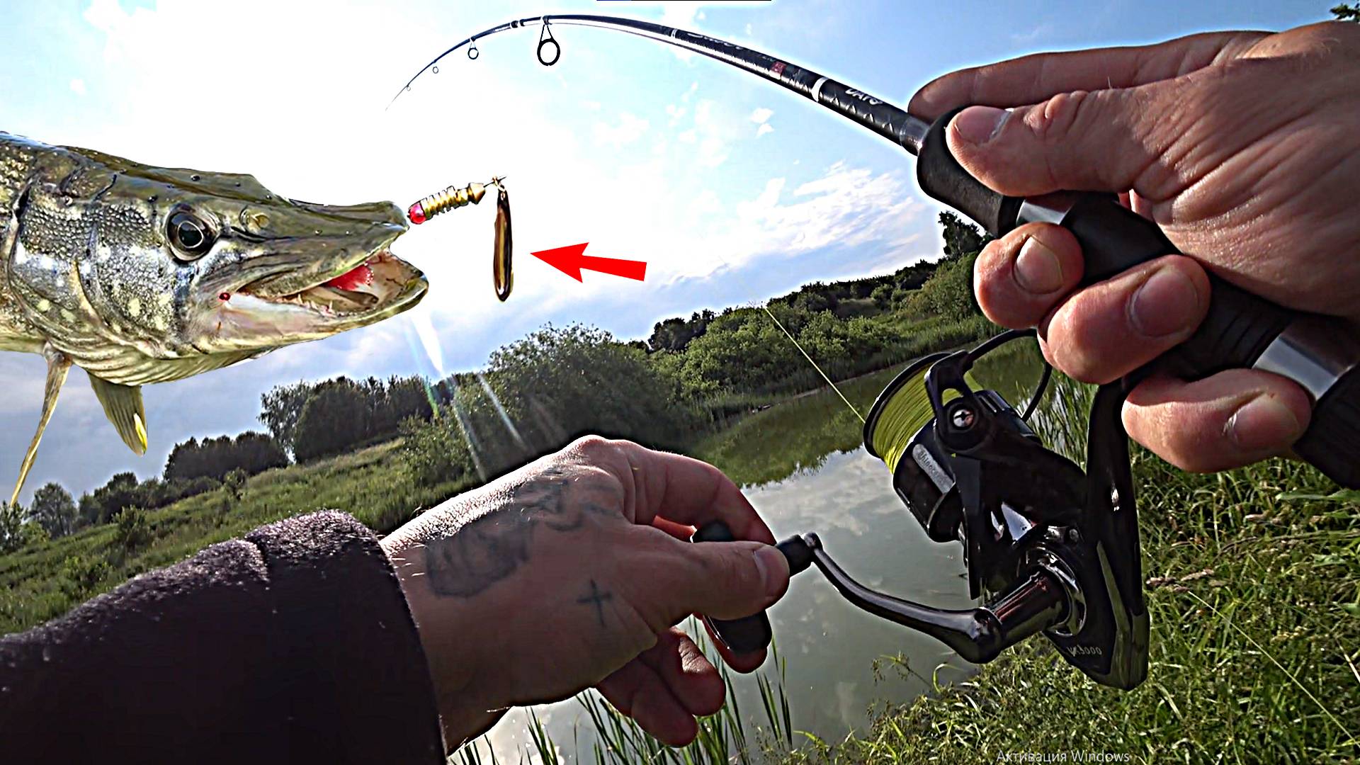 ЩУКА АТАКОВАЛА ВЕРТУШКУ НЕ НАЧАВ ВЕРТЕТСЯ ! Рыбалка на спиннинг в нижегородской области