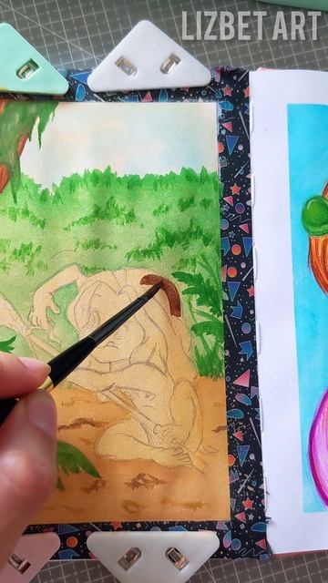 Мальчик, который вырос с животными, но не Маули🐒#tiktok #shorts #art #gouache #lizbet