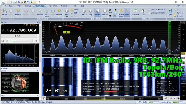 03.06.2025 20:00UTC, [Es], iFM Radio, Сербия, 92.7МГц, 1763км
