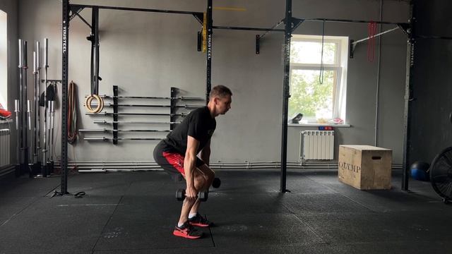 Приседания с гантелями