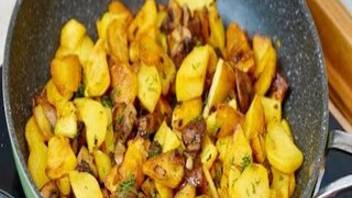 Жареная картошка с Шампиньонами на сковороде! Вкуснятина!