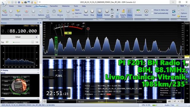 03.06.2025 19:51UTC, [Es], BH Radio 1, Босния и Герцеговина, 88.1МГц, 1985км