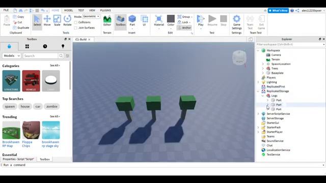 Как сделать работу лесоруба в Roblox Studio!