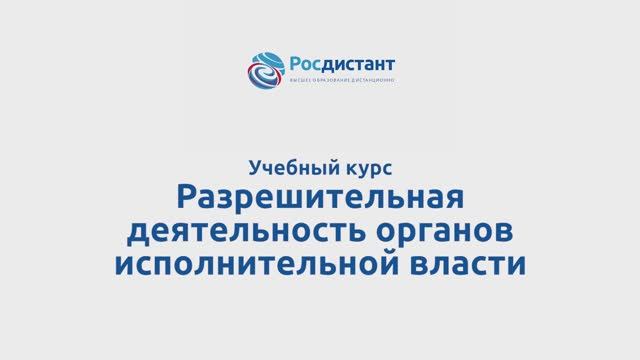 Разрешительная деятельность органов исполнительной власти