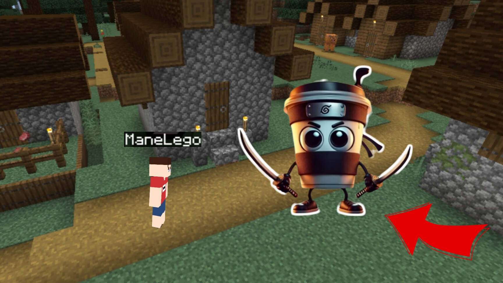 В нашу деревню пришёл Капучино Ассасино в Майнкрафте | ManeLego minecraft