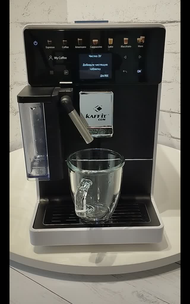 Очистка системы от кофейного жира кофемашины KAFFIT COM Roma A5.