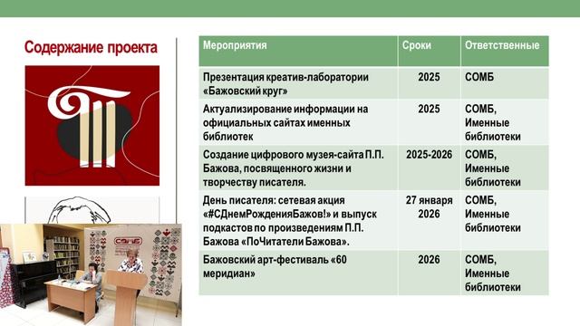 Калинина О.И. Презентация проекта «Креатив-лаборатория «Бажовский круг»