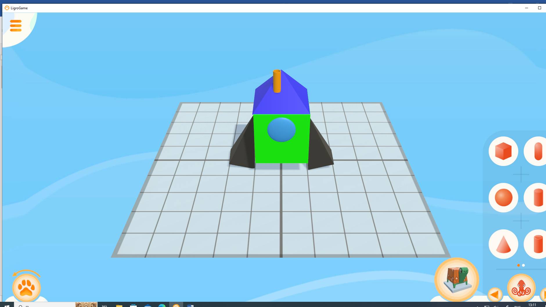 Видеоурок по 3D моделированию объекта «Дом-ракета»  в программе для эвм "LigroGame"