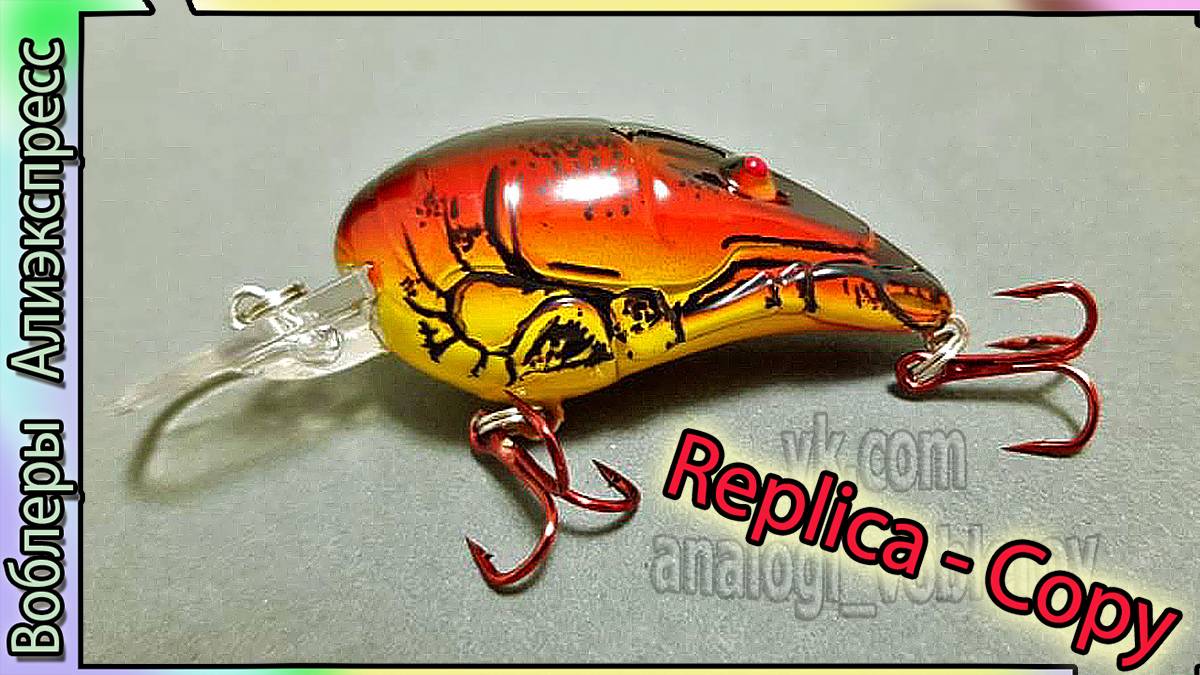 Копия воблера - LiveTarget Crawfish Classic Crankbait - кренк с глазами краба с Алиэкспресс #lure