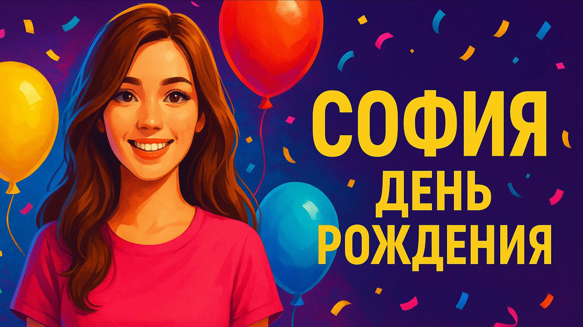 СОФИЯ: День Рождения (Remix)
Трек-поздравление от MusicAI #ПоздравлениеПоИмени #ОткрыткаСофия