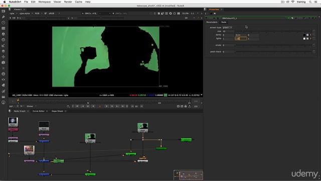 32 Advanced VFX Compositing with Nuke - Green Screen Keying_32