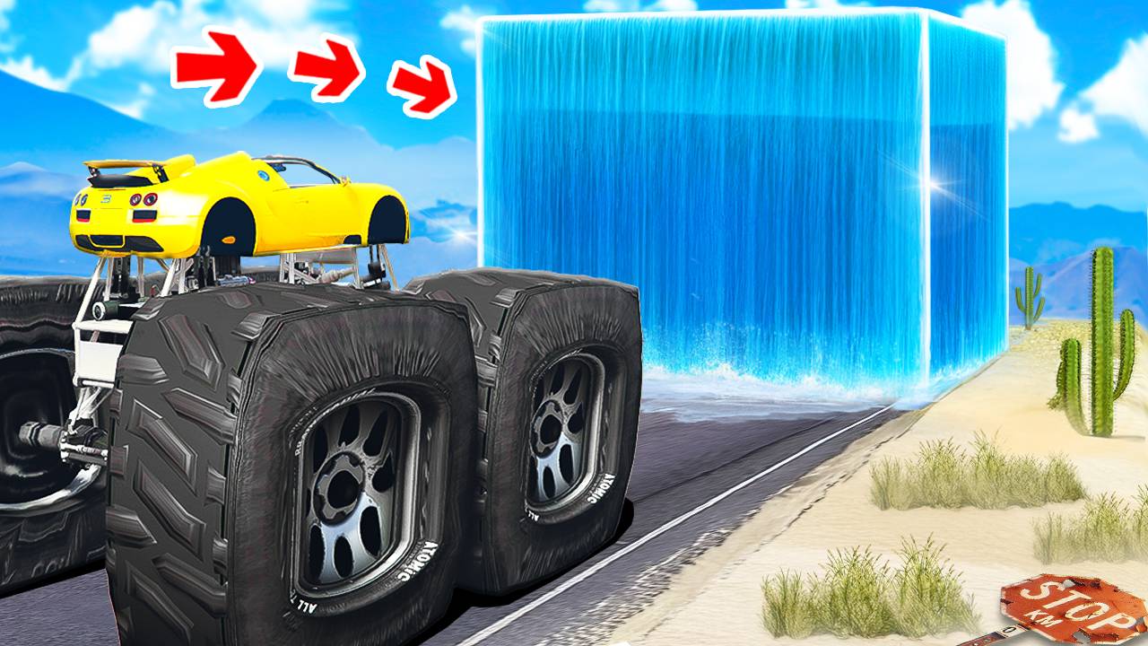 СМОЖЕТ ЛИ МОНСТР ТРАК ГЕЛИК ПРОЕХАТЬ ПО СТУПЕНЬКАМ ЛЕСТНИЦЫ В ГТА 5_ ЭКСПЕРИМЕН В GTA 5!