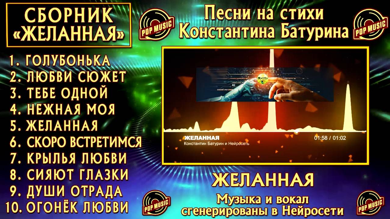 Сборник песен на стихи Константина Батурина "ЖЕЛАННАЯ" (Pop)