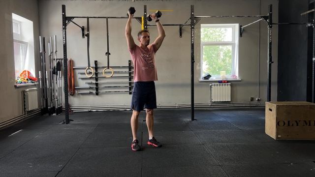 Жим гантелей стоя