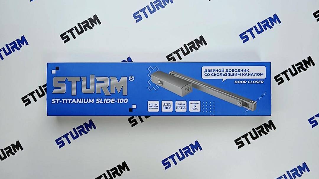 Распаковка дверного доводчика ST-Titanium Slide-100 (Белый)