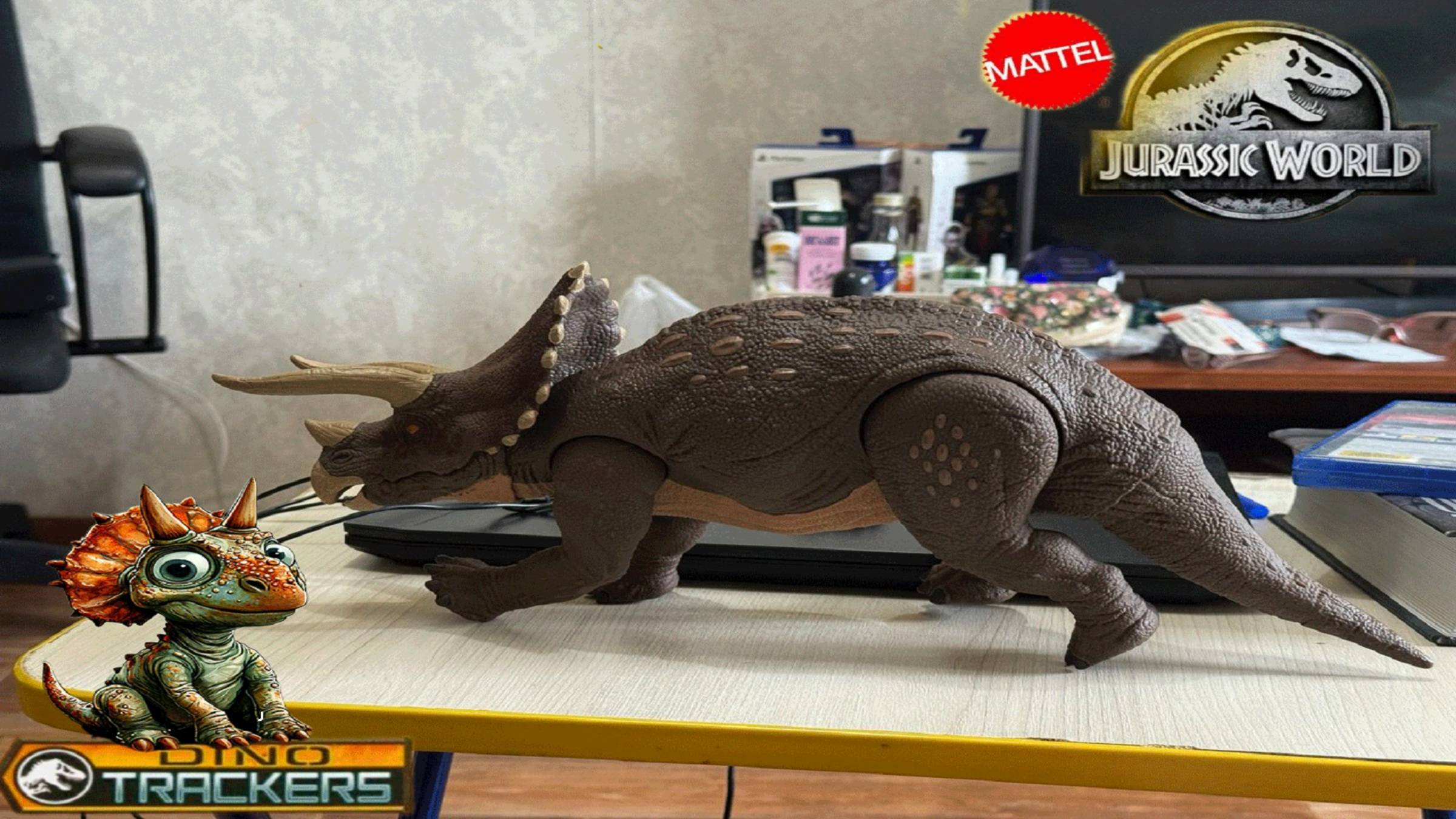 обзор трицератопса по фильму мир юрского периода от фирмы Mattel.