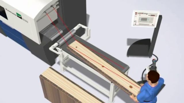 Видео принципа работы продольной оптимизации раскроя не обрезного пиломатериала