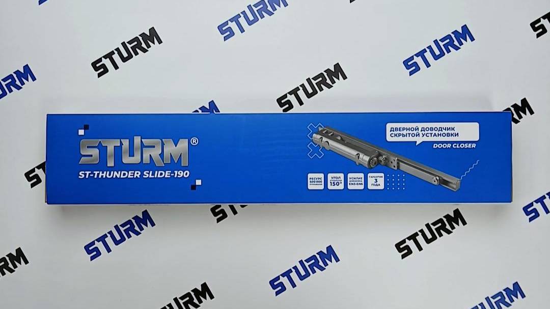 Распаковка дверного доводчика ST-Thunder Slide-190 (Серебро)