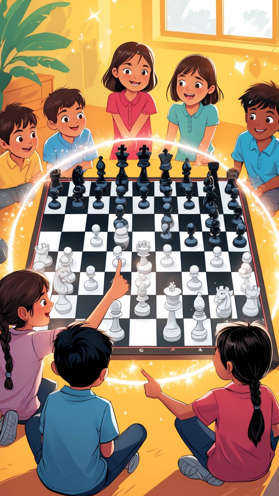 Поле битвы — шахматная доска.