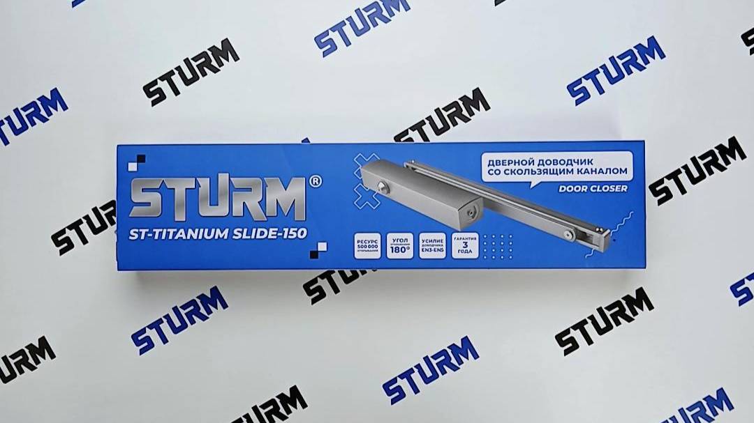 Распаковка дверного доводчика ST-Titanium Slide-150 (Серебро)