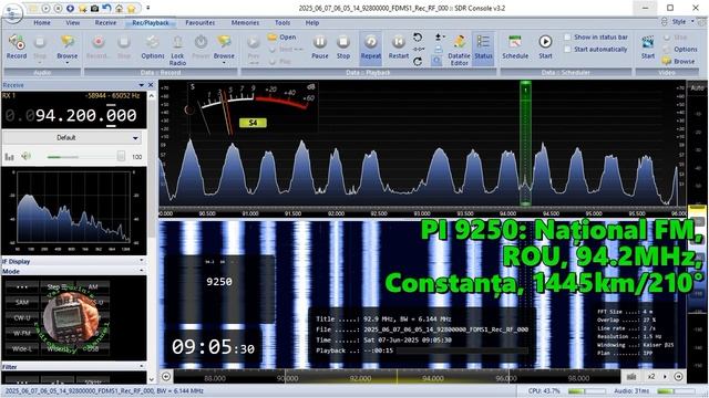 07.06.2025 06:05UTC, [Es], National FM, Румыния, 94.2MHz, 1445км