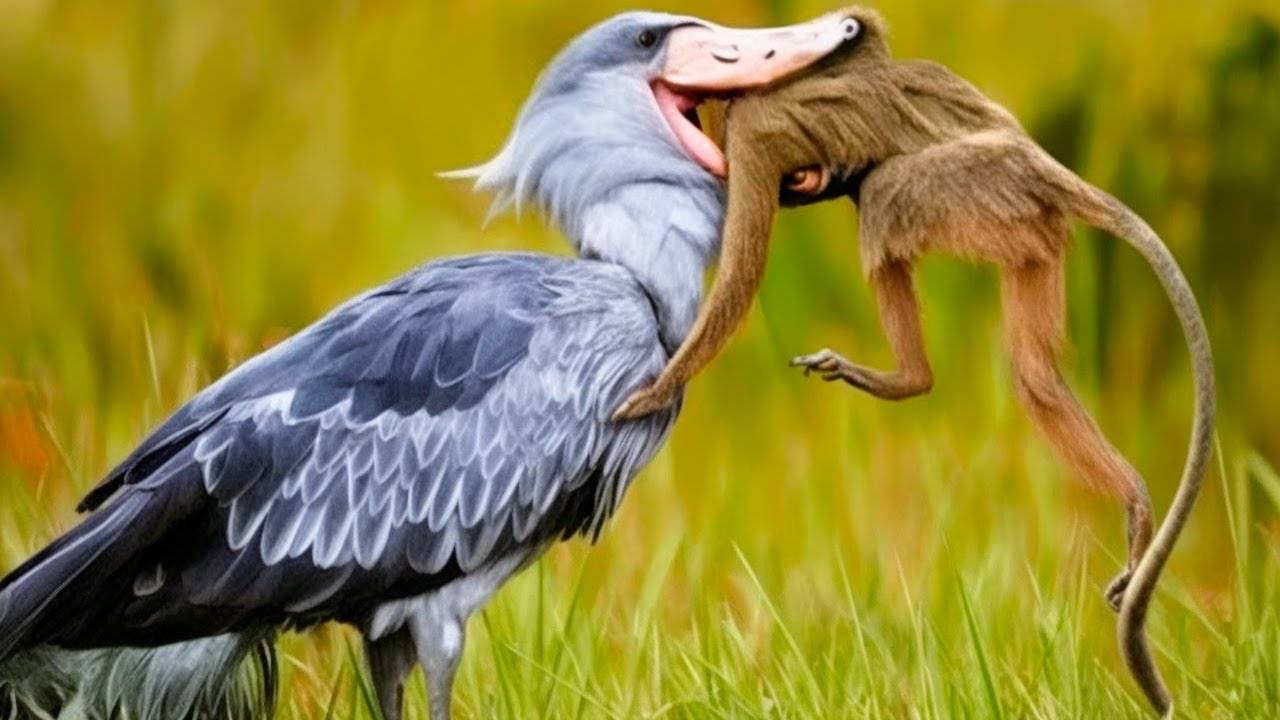 Эта птица ГЛОТАЕТ всех подряд! КИТОГЛАВ - властелин болот из древних времен!