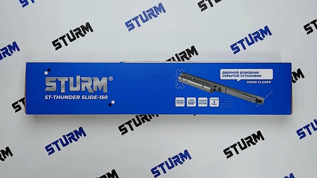 Распаковка дверного доводчика ST-Thunder Slide-150 (Серебро)