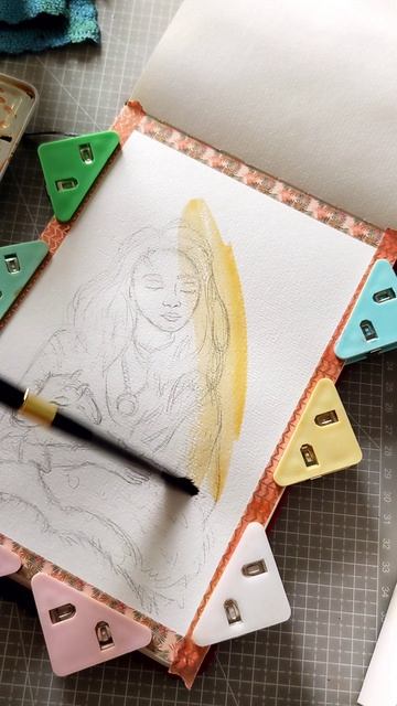 Девушка с козликом🐐#tiktok #shorts #art #watercolor #lizbet #asmr