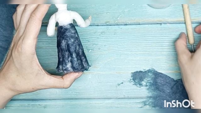 Бабуся Ягуся, ватная игрушка. Часть 4 - юбка и фартук