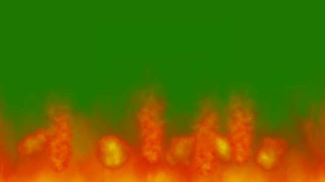 ФУТАЖ  - ОГОНЬ  - ХРОМАКЕЙ НА ЗЕЛЕНОМ ФОНЕ